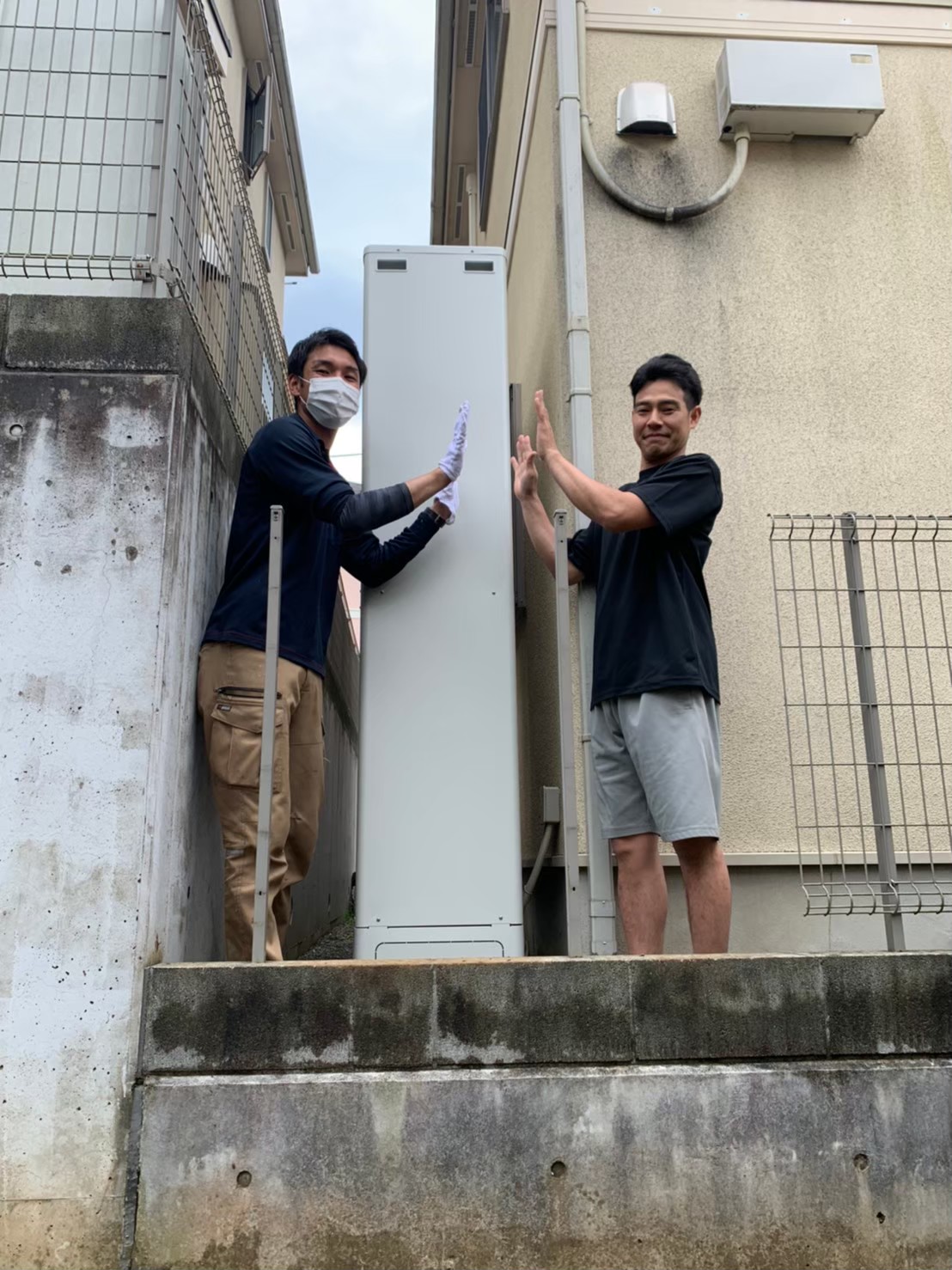 ナショナルエコキュートHE-37W3QWSから日立エコキュートBHP-FS46SH｜エコキュート交換工事事例｜神奈川県横浜市旭区市沢町