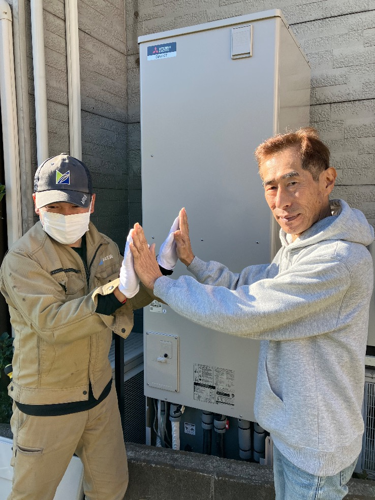 三菱エコキュートSRT-HPT46W5から三菱エコキュートSRT-W466｜エコキュート交換工事事例｜神奈川県相模原市中央区宮下本町｜
